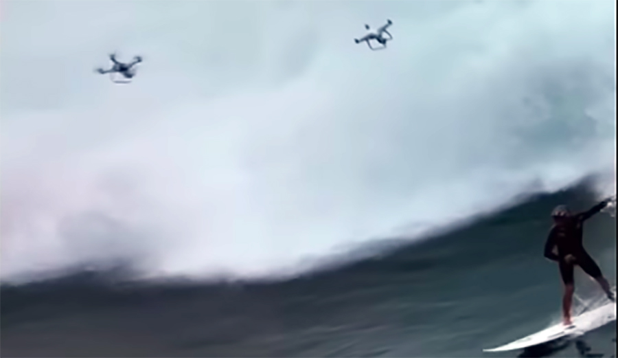 Watch These Two Drones Collide, Nearly Taking Out a Surfer | The Inertia