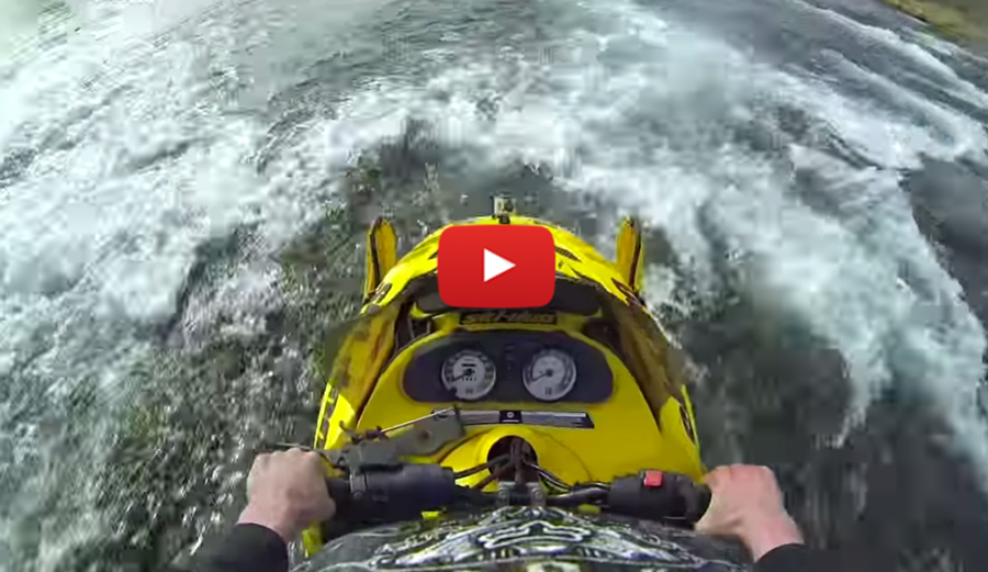 Snowmobile Hydroplanes Down River Rapids | The Inertia