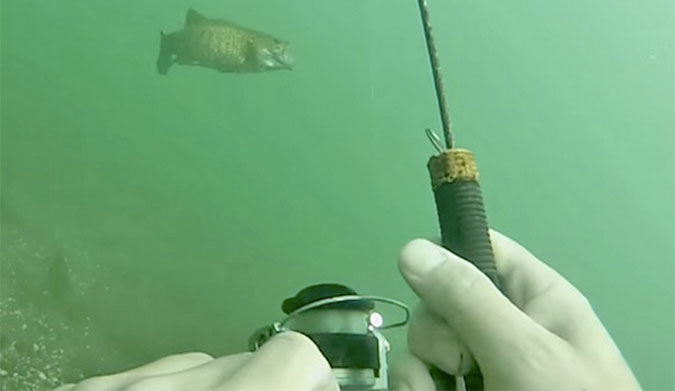 Scuba Diver Takes Rod Underwater and Hooks a Bass Like a Boss | The Inertia