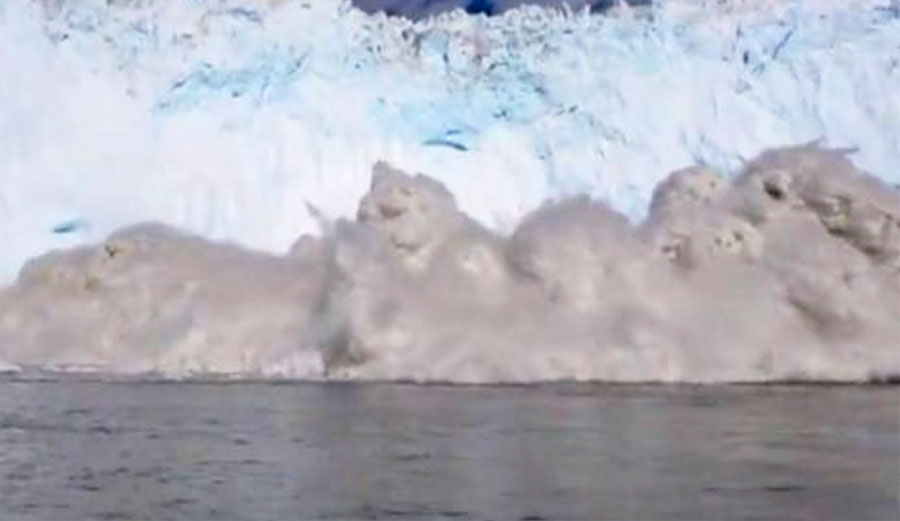 Glacier Falls into Ocean, Creating Massive Wave | The Inertia