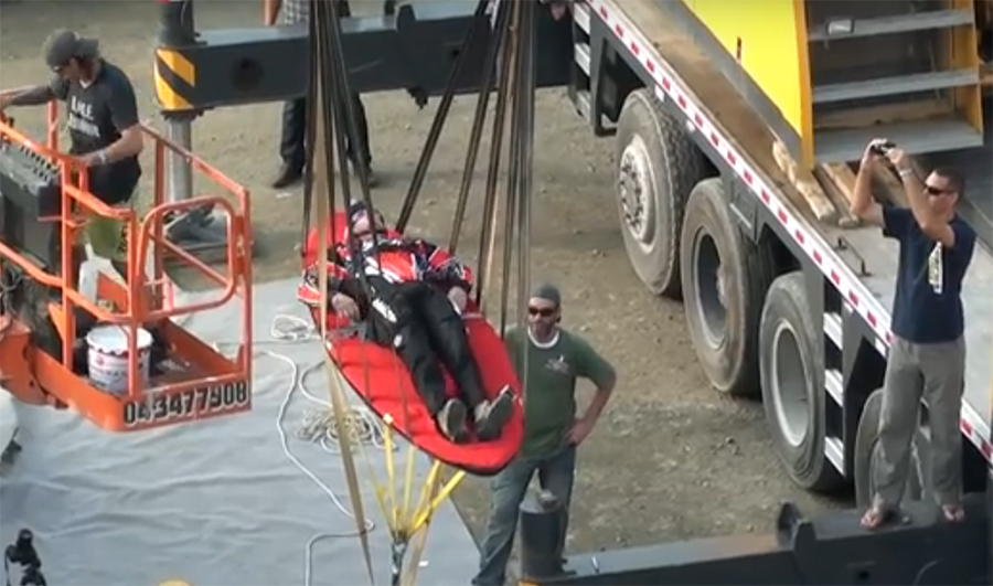 Giant Slingshot Flings BASE Jumper 300 Feet in the Air | The Inertia