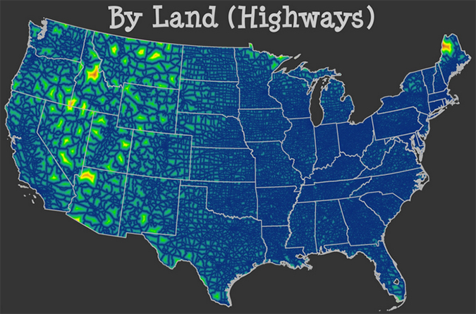 Want to Get Away? Here's a Map to Help You Find the Middle of Nowhere ...