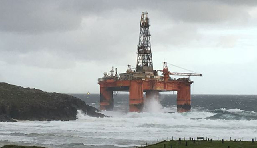 Oil Rig Ran Aground on Scottish Surfing Beach | The Inertia
