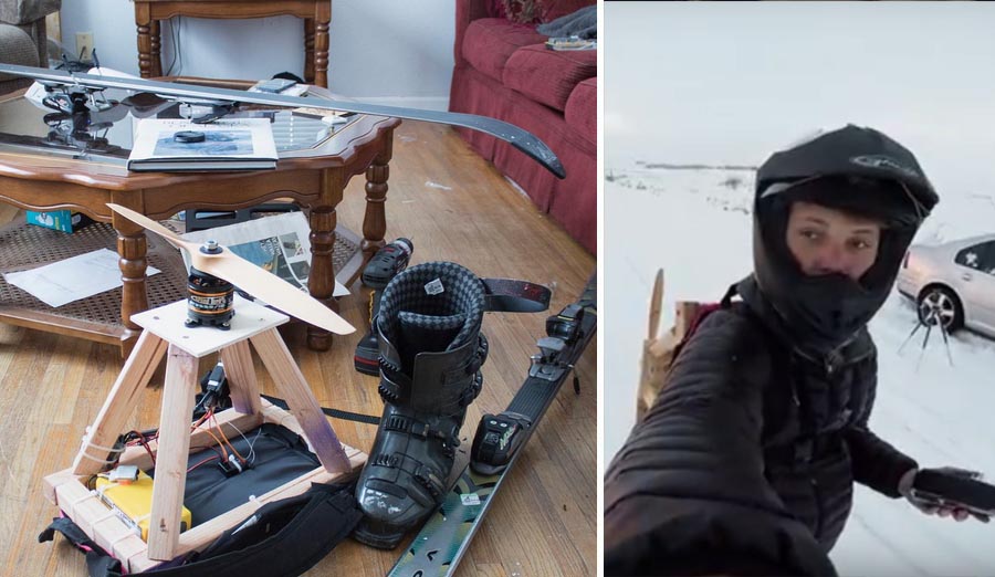This California Pilot Invented a Propeller Pack to Ski With | The Inertia