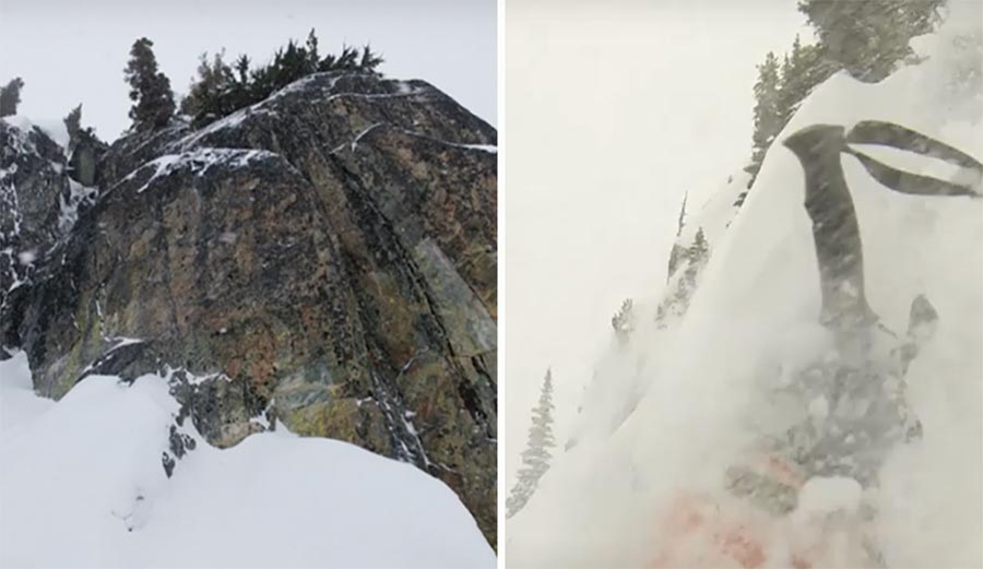 Skier Gets Caught in an In-Bounds Slide, Sent off 55-foot Cliff at ...