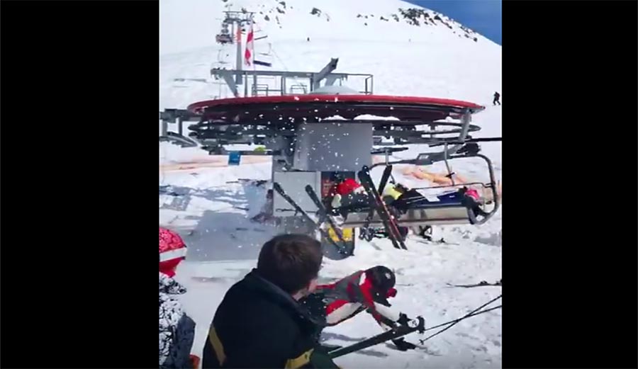 In This Terrifying Chairlift Malfunction Skiers and Riders Pay the ...