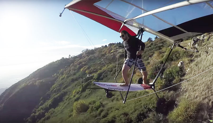 Here's What Happens When You Attach a Surfboard to a Hang Glider | The ...