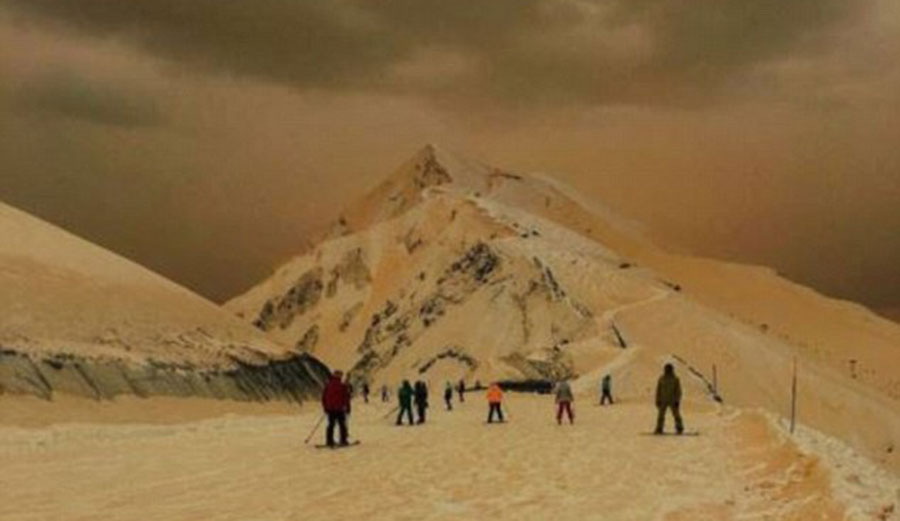 Freak Weather Phenomenon Covers Eastern Europe In Weird Orange Snow ...