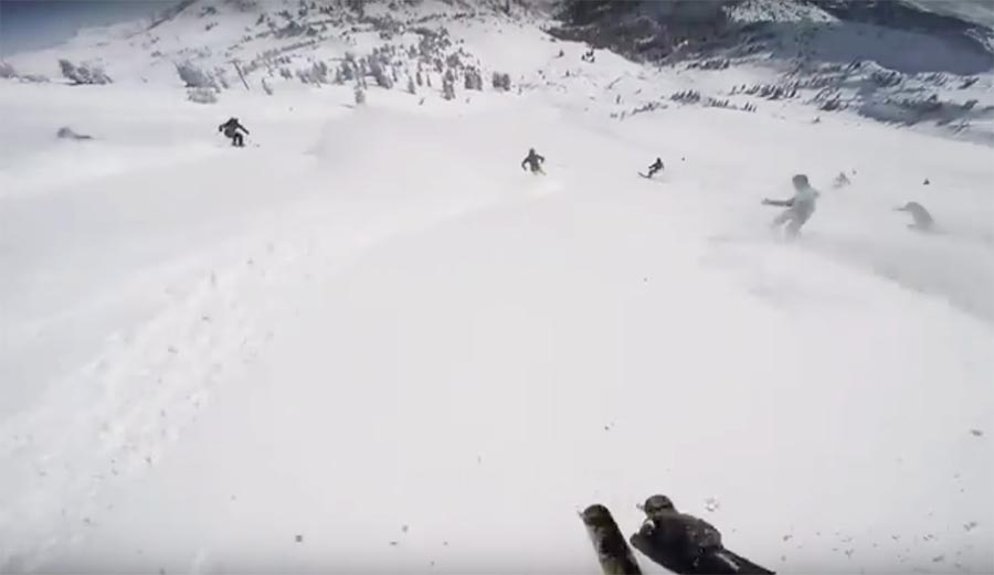 Watch as 200 Skiers and Riders Chew Apart a Pristine Powder Line at ...
