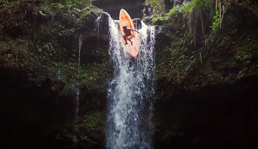 Watch Poopies Send It Off a 50-Foot Waterfall | The Inertia