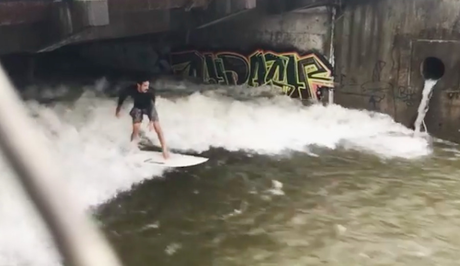 Hilo Surfer Makes the Most of Hurricane Lane by Surfing Drainage Canal ...