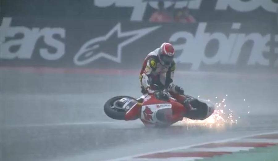 Watch This MotoGP Racer Skate His Bike Out of a Gnarly Crash | The Inertia