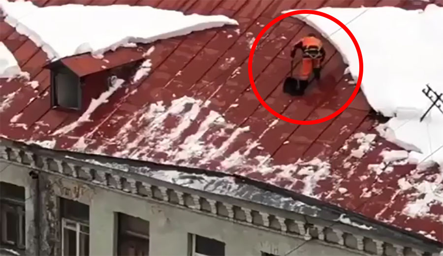 How Not to Shovel the Roof: This Guy Takes 3-Story Fall and Walks Away ...