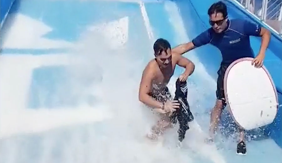 Watch This Guy's Horribly Embarrassing Surf Simulator Experience | The ...