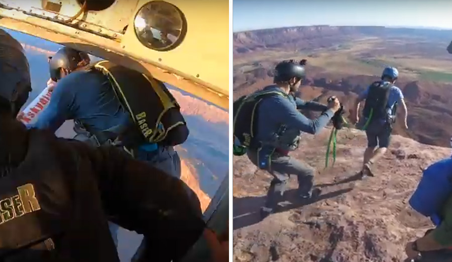 BASE Jumpers Skydive into Remote Utah Desert to Reach New Jump Spot ...