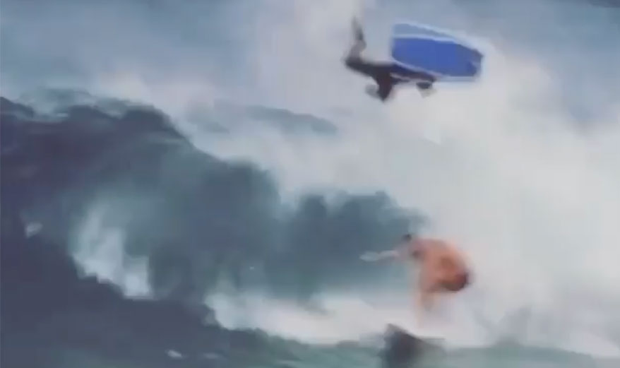 Watch This Bodyboarder Air Over a Surfer In the Barrel | The Inertia
