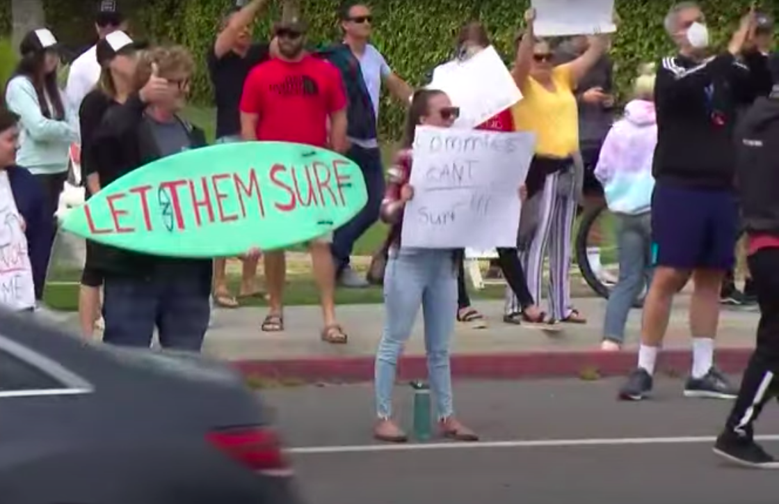 Surfers Gather in Encinitas to Protest Beach and Open Space Closures ...