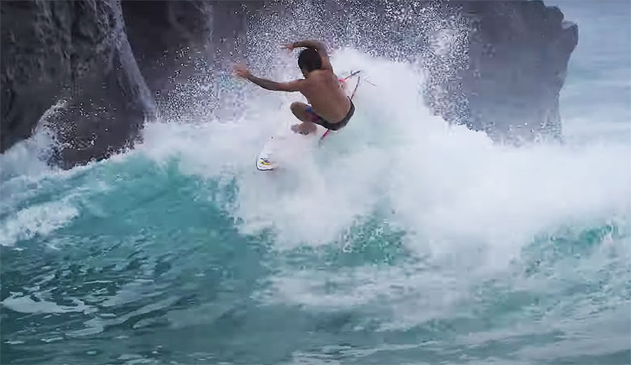 Mason Ho Surfs Ridiculously Close to Mermaid Rock on That Same 1996 ...