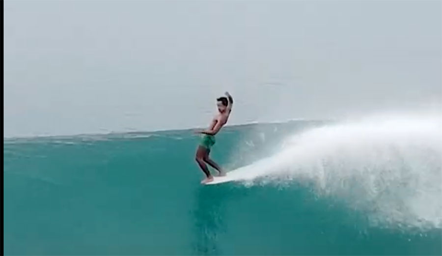 A 17 Second Clip of a Single, Dreamy Longboard Wave at Nias