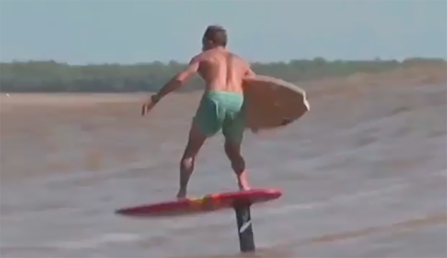 And Now, a Foil to Surfboard Transfer on a Tidal Bore | The Inertia