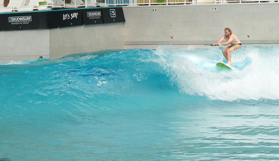 Ben Gravy Winched Into a Wave Pool