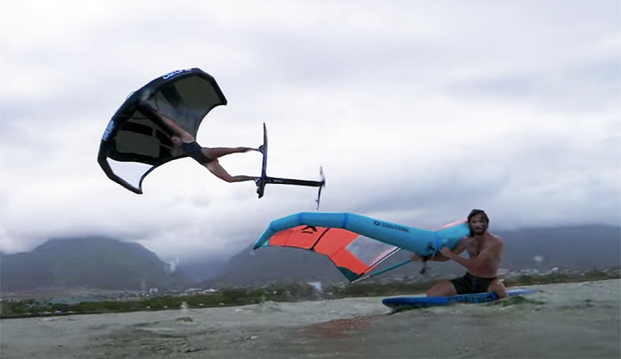 Watch: Albee Layer and Matt Meola Learn to Wing Foil