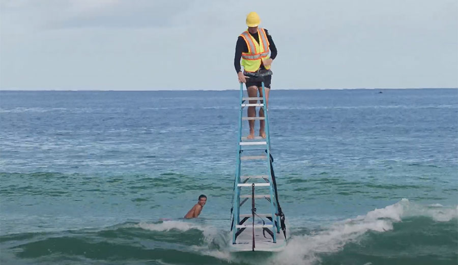 Jamie O'Brien Went Ladder Surfing on the North Shore
