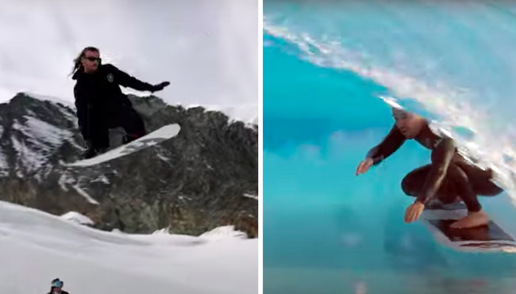 Mikey Wright Snowboards, Travis Rice, Bryan Fox, Austen Sweetin Surf in ...