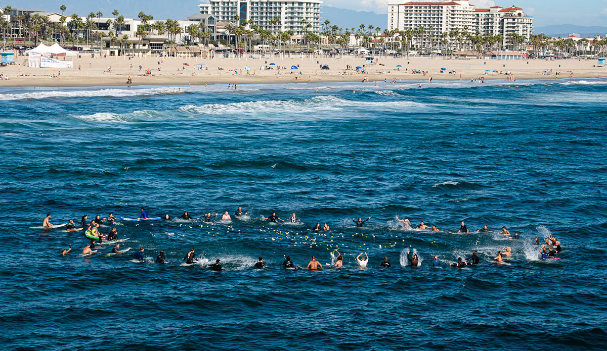 Photos From the Kalani David Memorial Paddle Out in Huntington Beach
