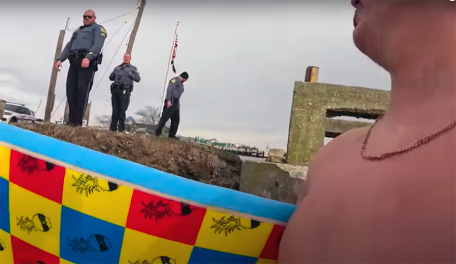This Surfer Nearly Got Arrested for Riding Ferry Waves