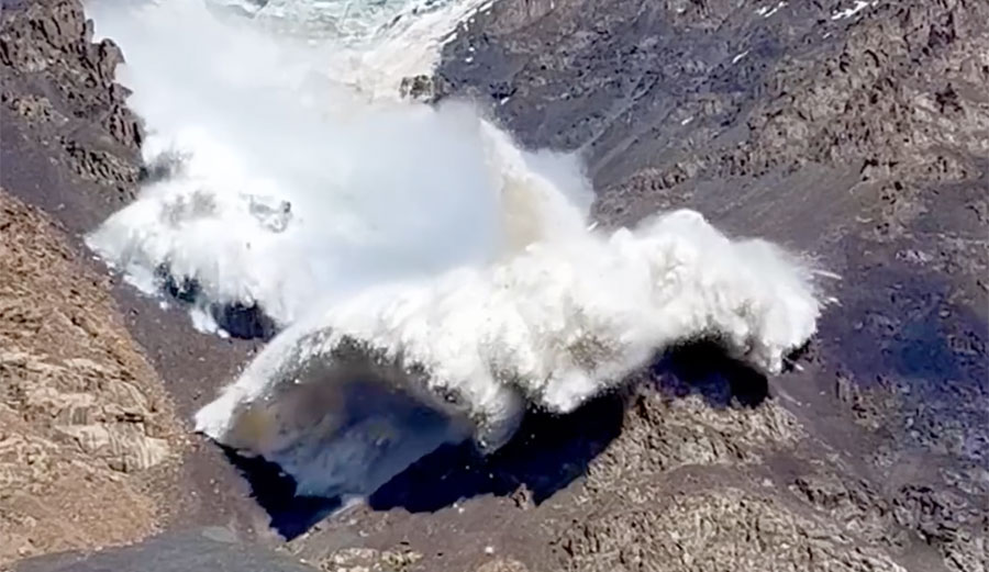 Insane Avalanche Footage Shows Moment Cameraman Takes Cover