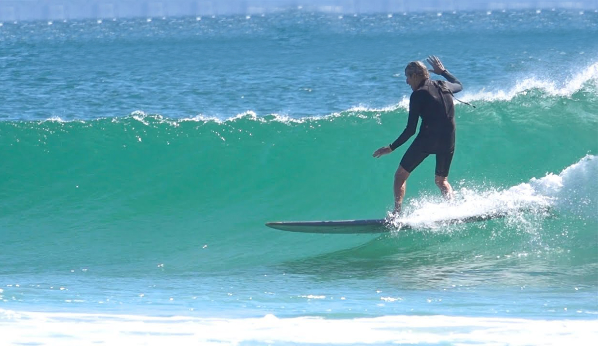 Rusty Miller Spotted Surfing Byron Bay at 80