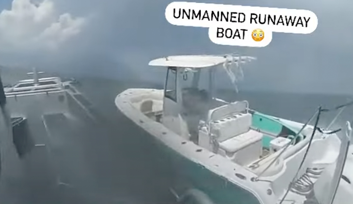 Florida Sheriff Deputy Leaps Onto Runaway Boat
