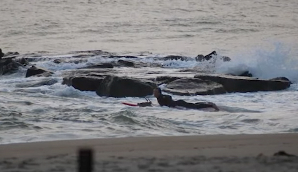 Belmar Lifeguard Rescues Deer Stuck On Jetty, Despite Deer's Best Efforts