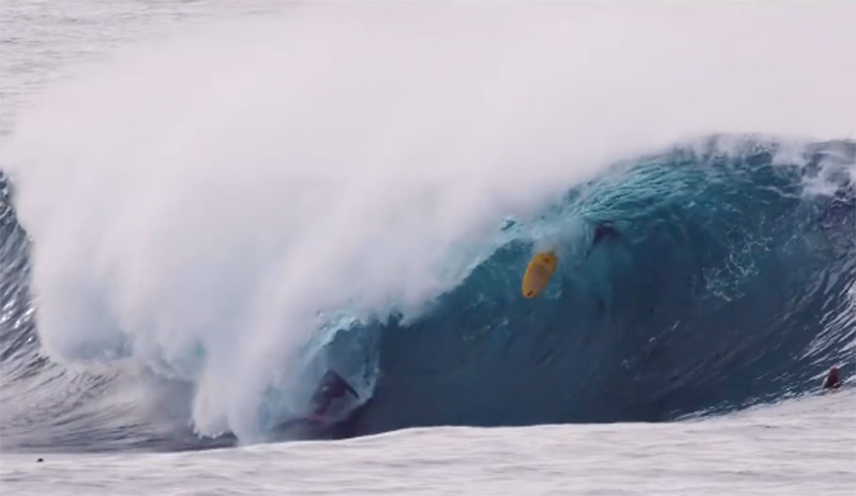 Watch Kipp Caddy Get Smoked by an Errant Surfboard in the Barrel