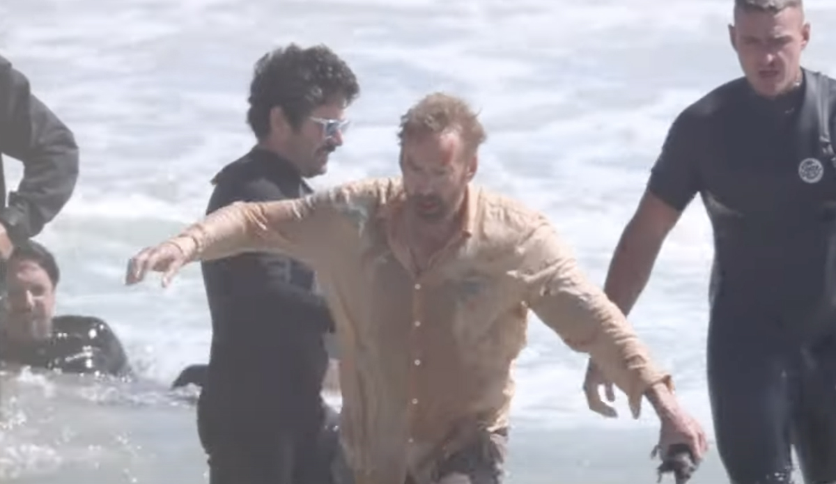 Nicolas Cage Spotted Filming Fight Scene for 'The Surfer'