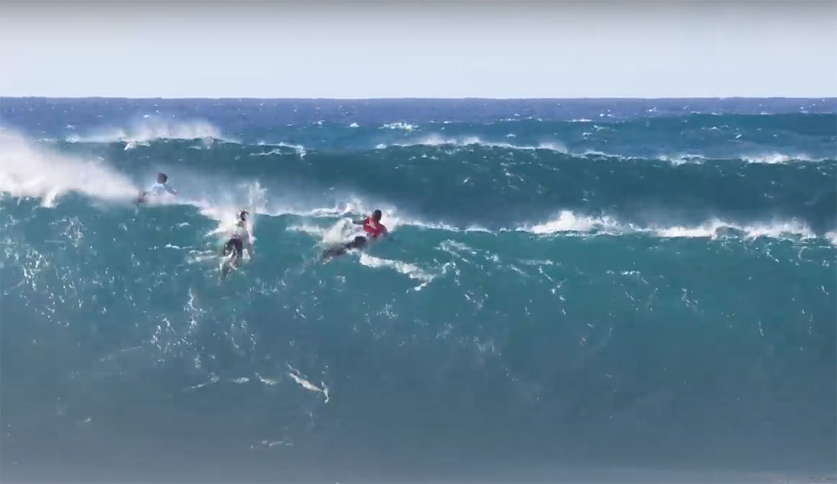 Watch This Cleanup Set Roll Through Second Reef Pipeline