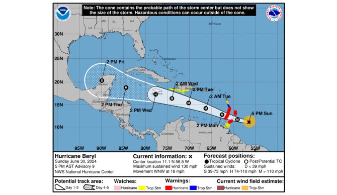 Hurricane Beryl 'Extremely Dangerous' Category Four Storm