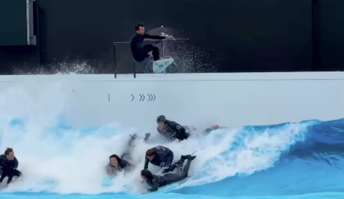Leon Glatzer Punts Over 5 Surfers In Munich Wave Pool
