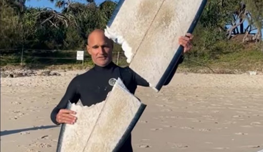 Shark Bites Australian Surfer's Board in Half in Waist-Deep Water