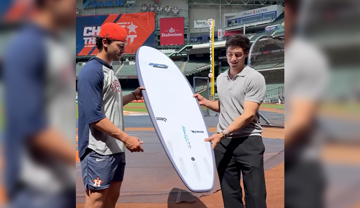 Pro Baseball Player Trades Surfboard for His Preferred Jersey Number